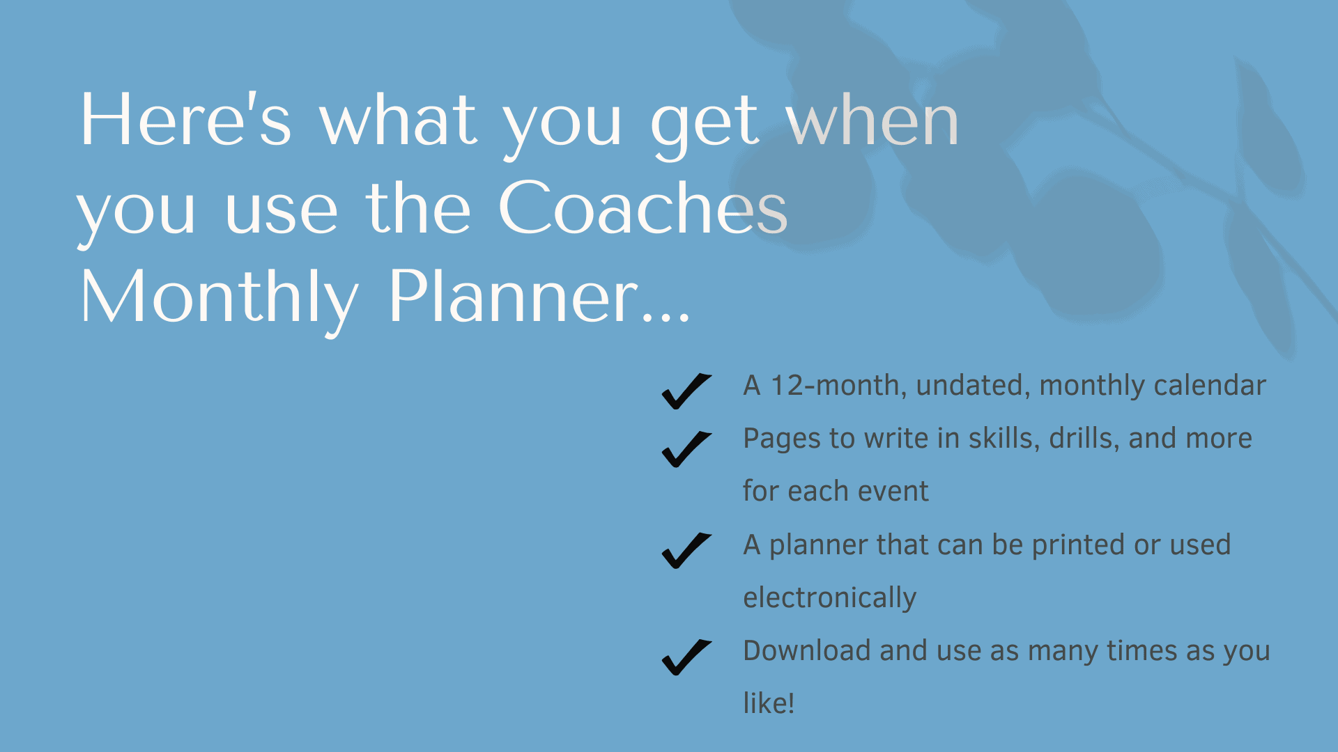 Coaches Monthly Planner - The Gymnastics Guide